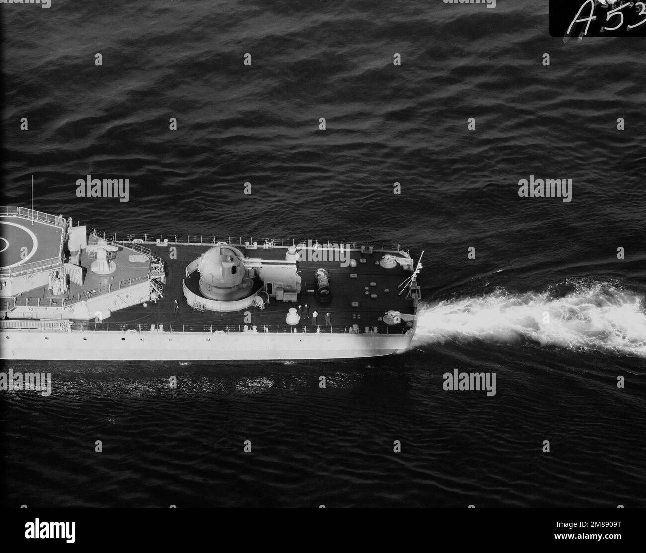 A partial port side view of the Soviet Sovremenny class guided missile ...