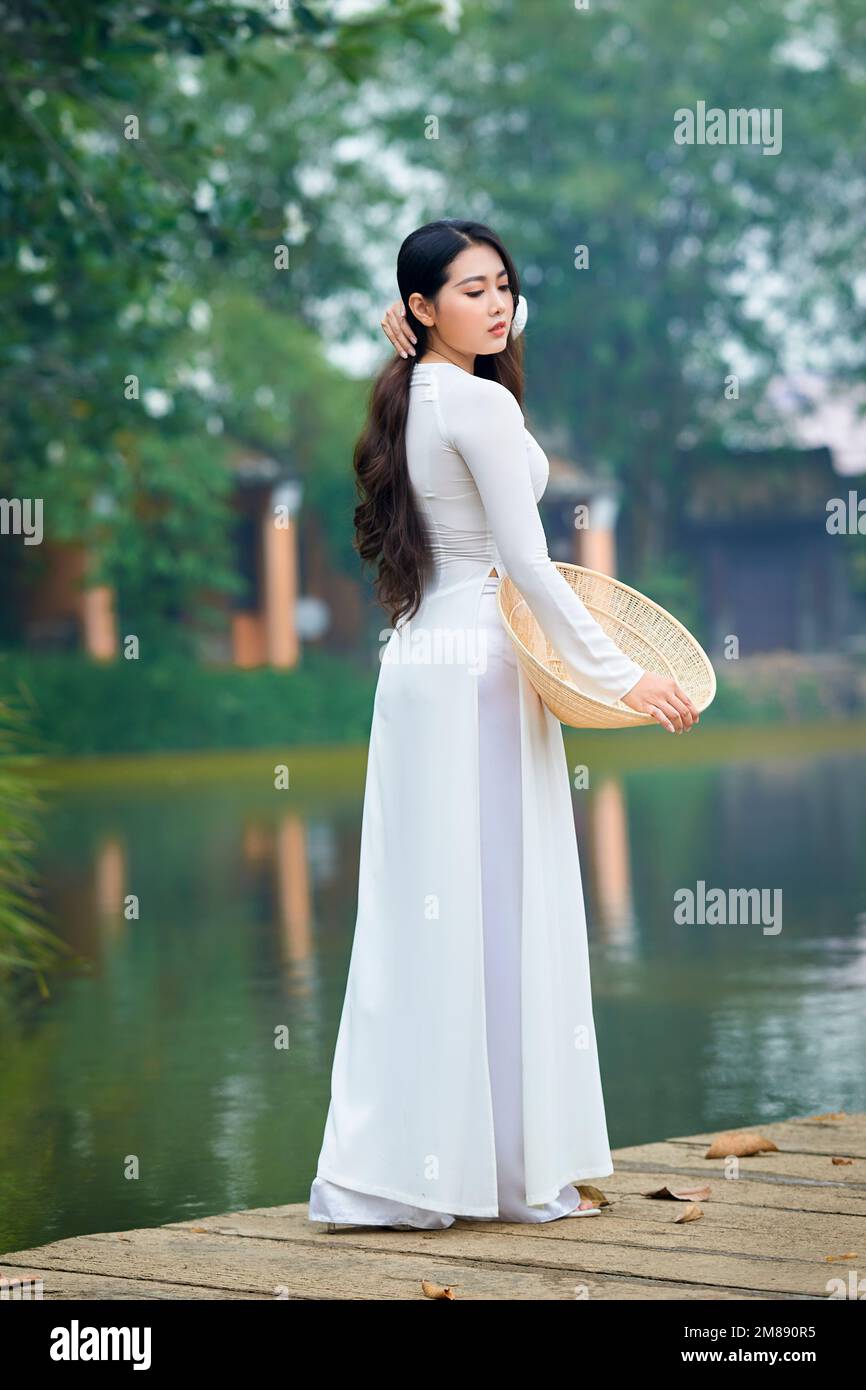 Ho Chi Minh City Viet Nam Ao Dai Is Traditional Dress Of Vietnam