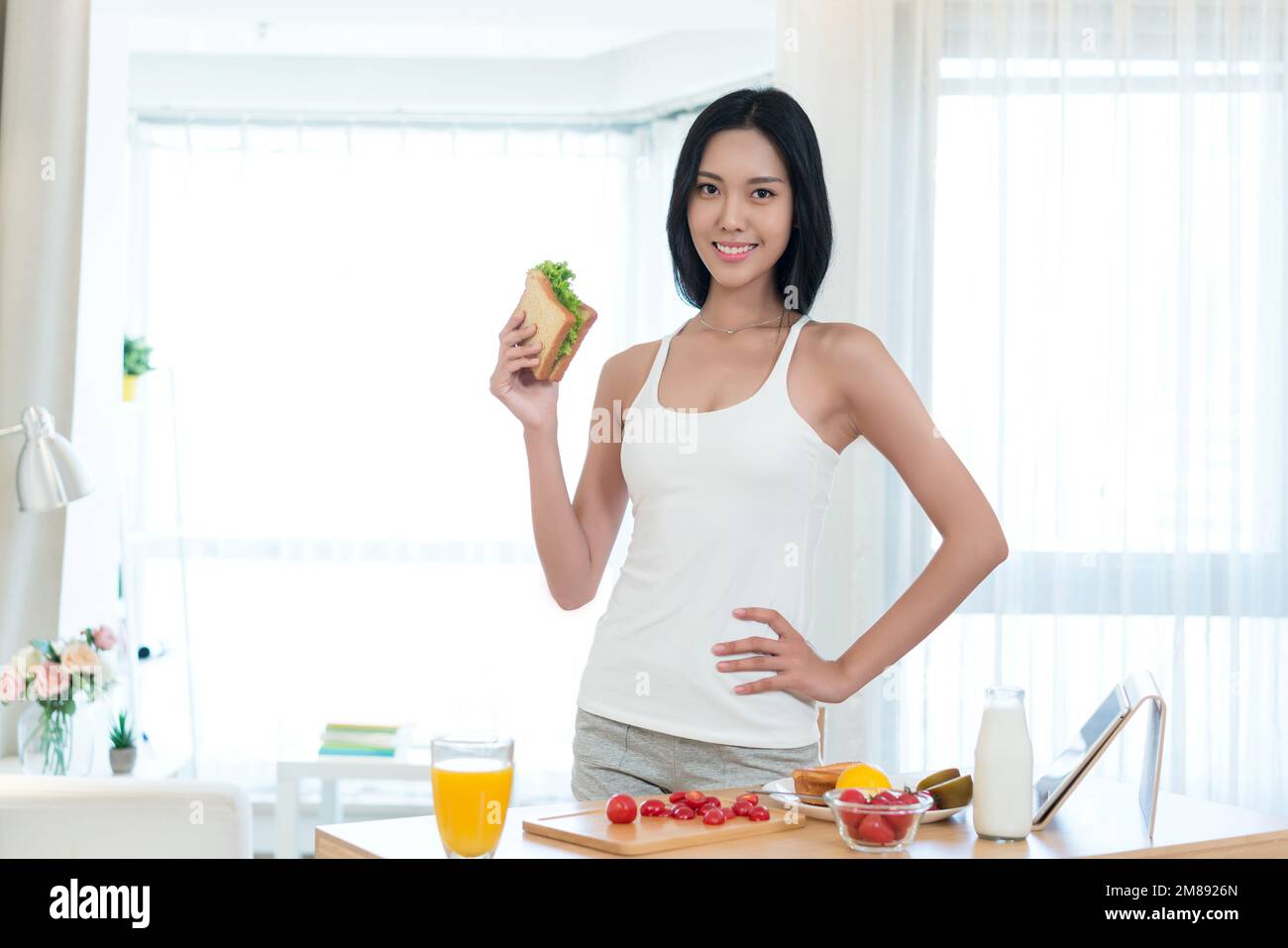 A young girl of healthy living Stock Photo - Alamy