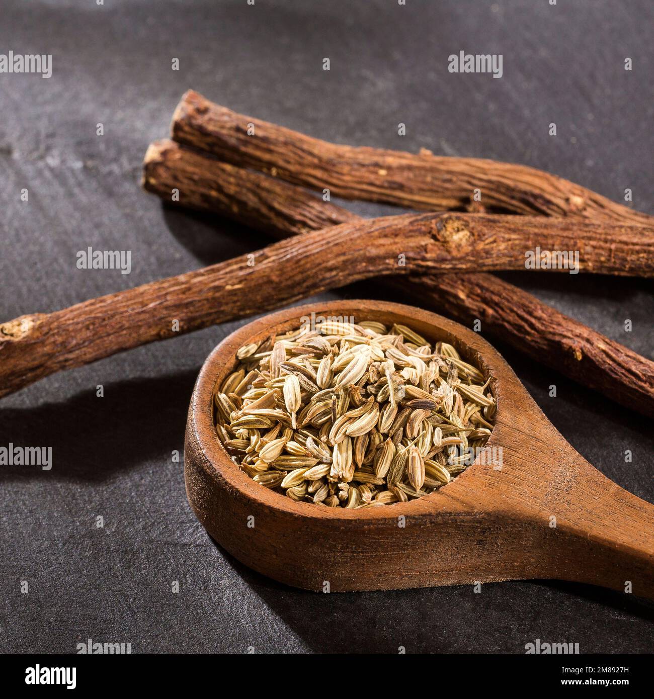 Fennel Seeds and Licorice Stems - wholesome healthy food Stock Photo ...