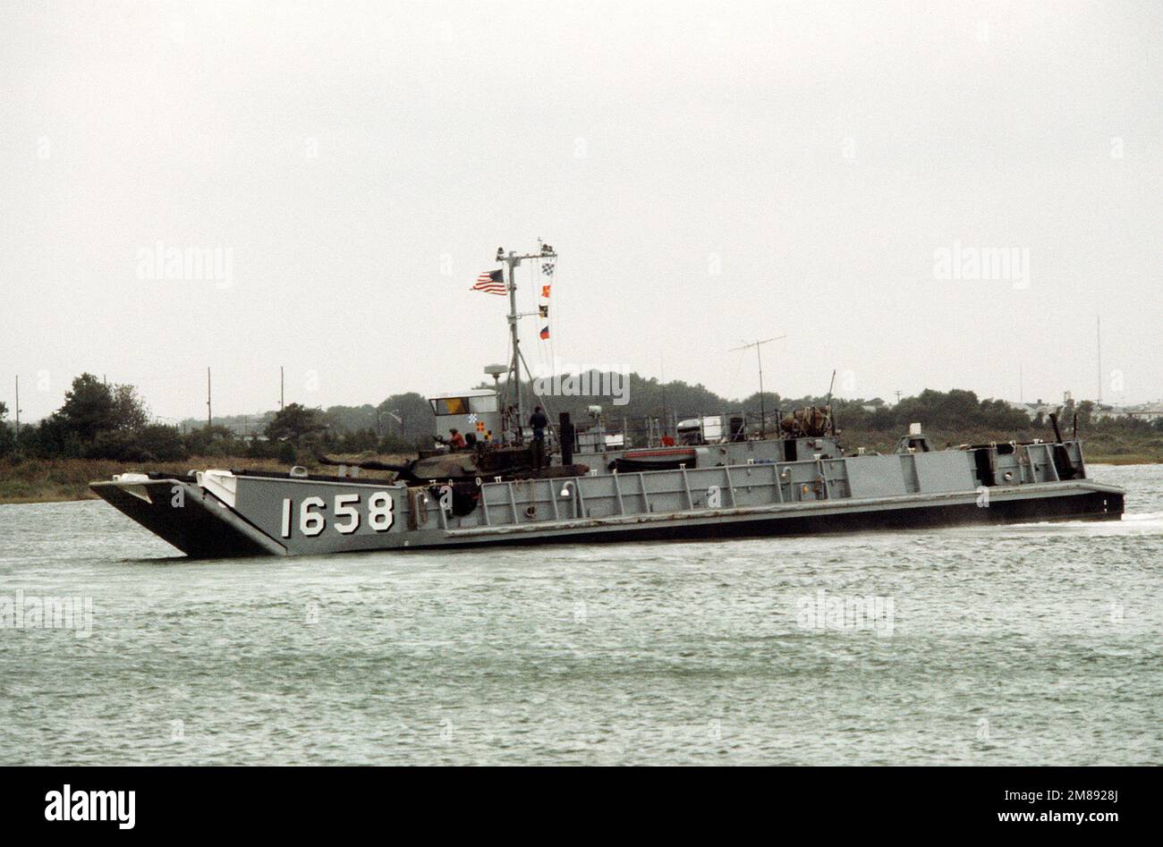 Naval Amphibious Base. A port side view of utility landing craft LCU ...