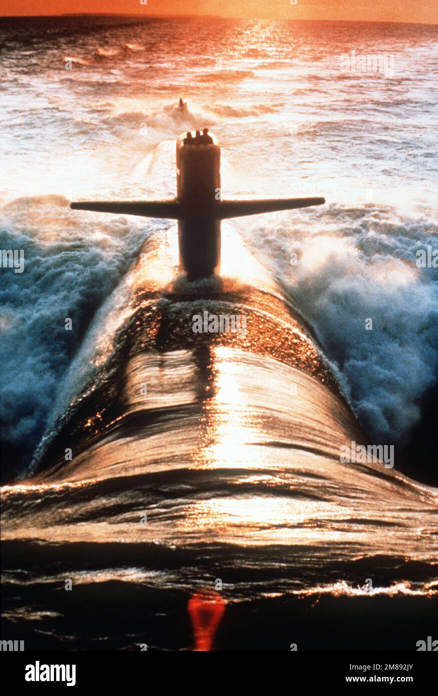 A bow view of the nuclear-powered attack submarine USS CITY OF CORPUS ...