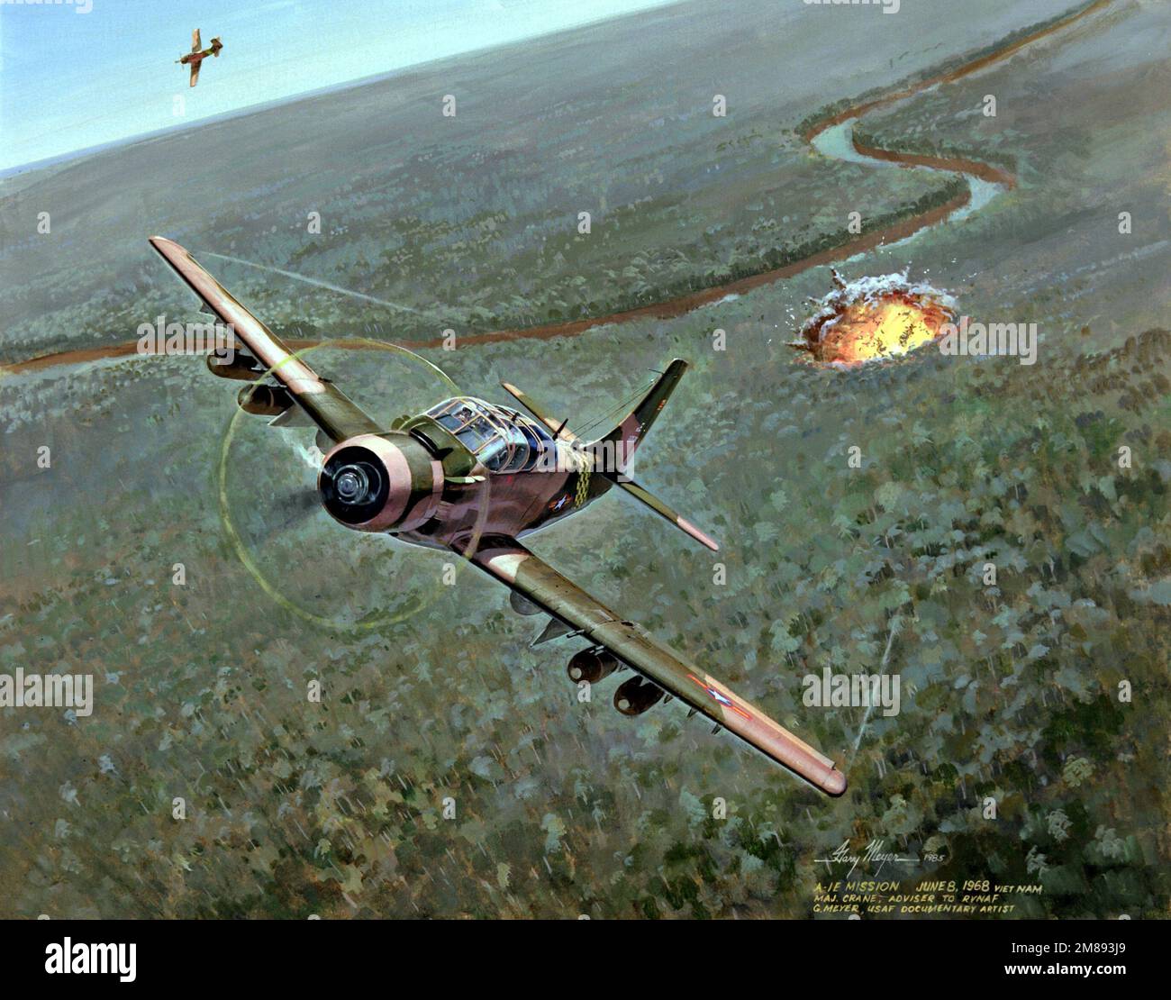 Artwork: "A-1E Mission"- Artist: Gary Meyer Exact Date Shot Unknown ...
