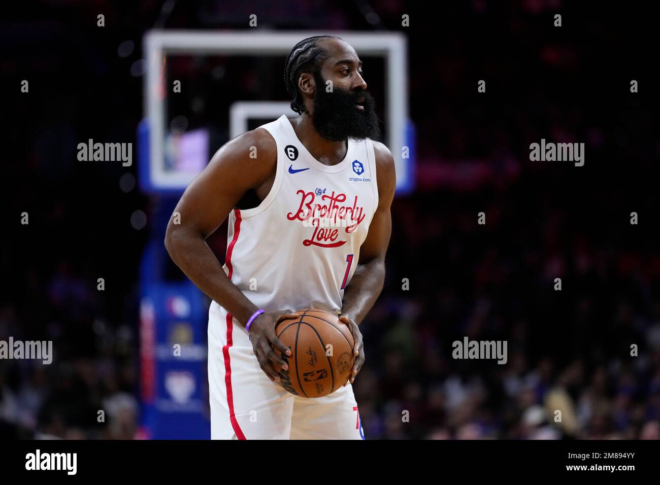Philadelphia 76ers' James Harden plays during an NBA basketball game ...