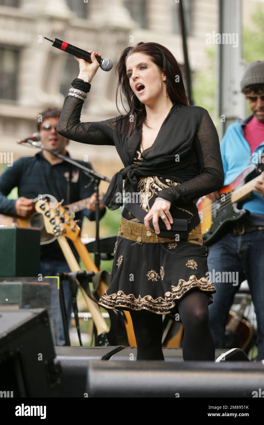 Lisa Marie Presley performs live at City Hall Park in New York City on ...