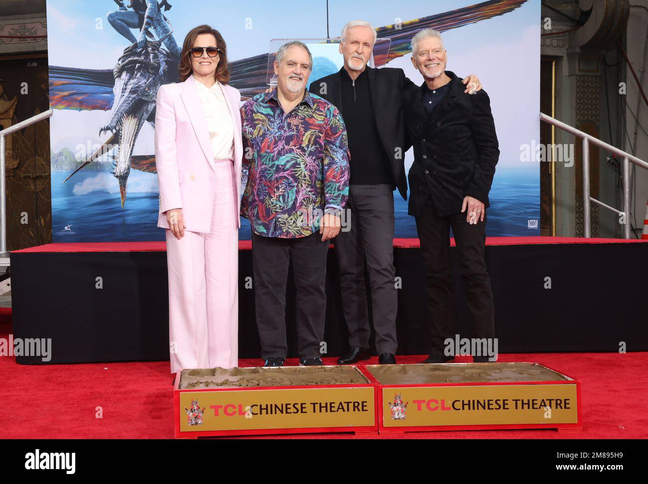 Hollywood, Ca. 12th Jan, 2023. Sigourney Weaver, Jon Landau, James ...