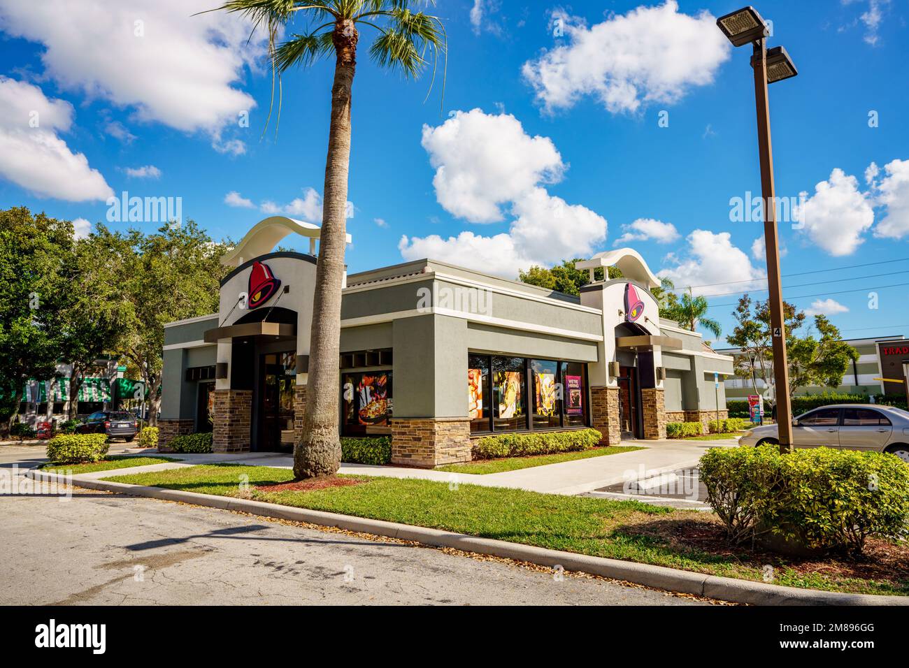 Davie, FL, USA - January 12, 2023: Photo of shops and restaurants at ...