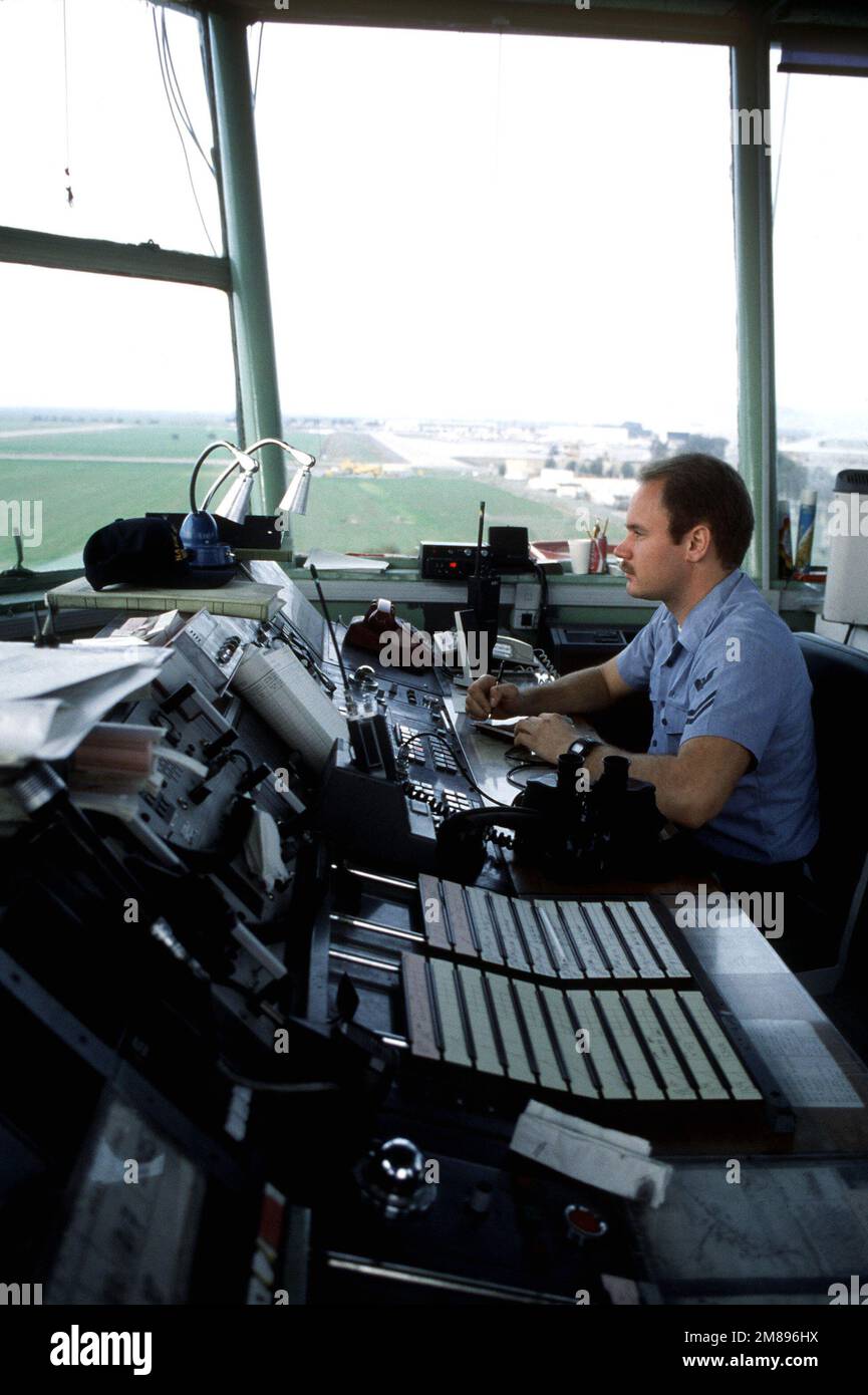 Air Traffic Controller 2nd Class Richard W. Parbs, a member of the air ...