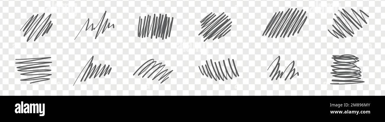 Hand draw crosshatch line drawning. Different pen scratch. Doodle ...