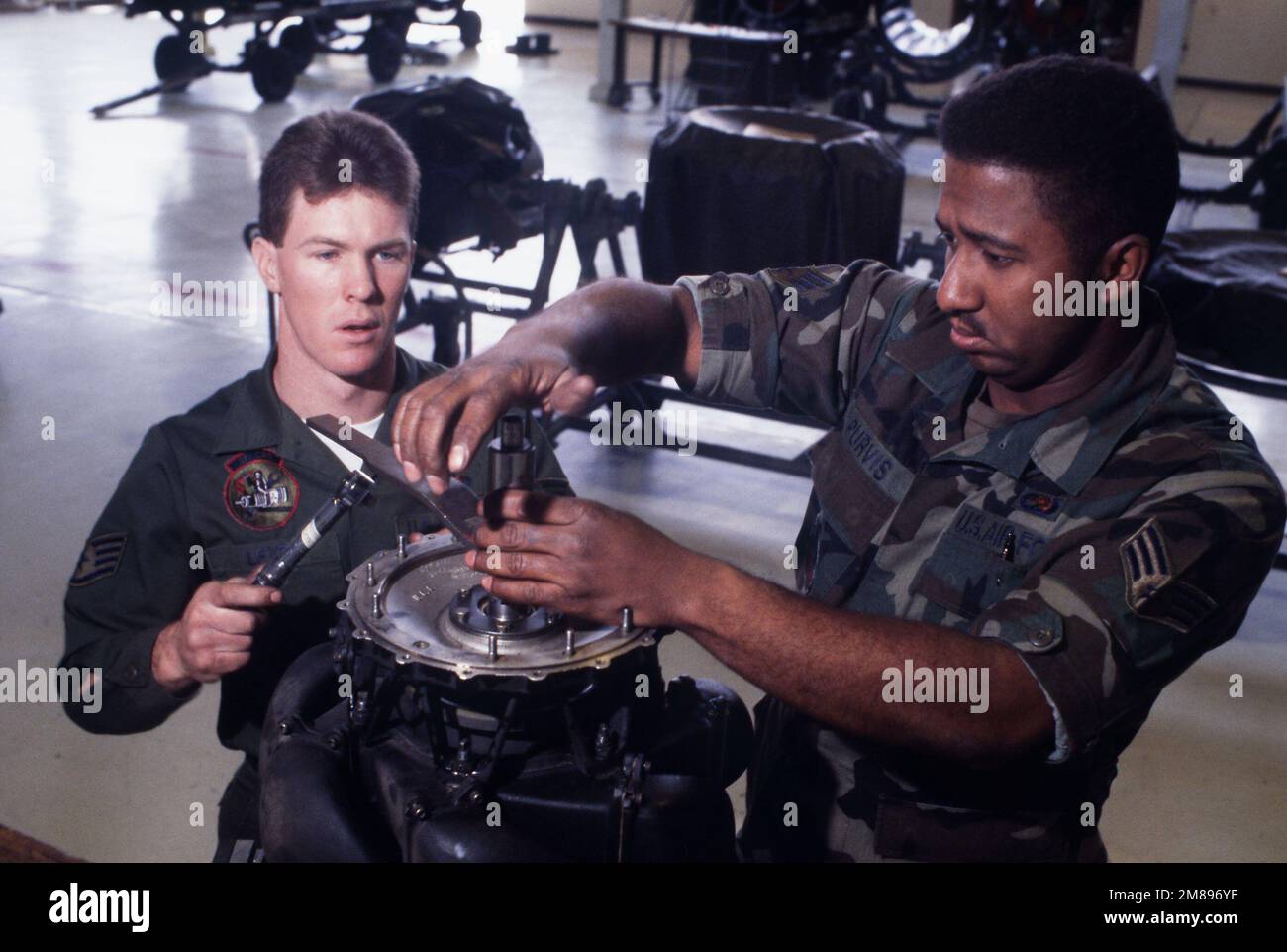 SSGT Tim M. Level, left, and SGT Justin H. Purvis of the 37th Component ...