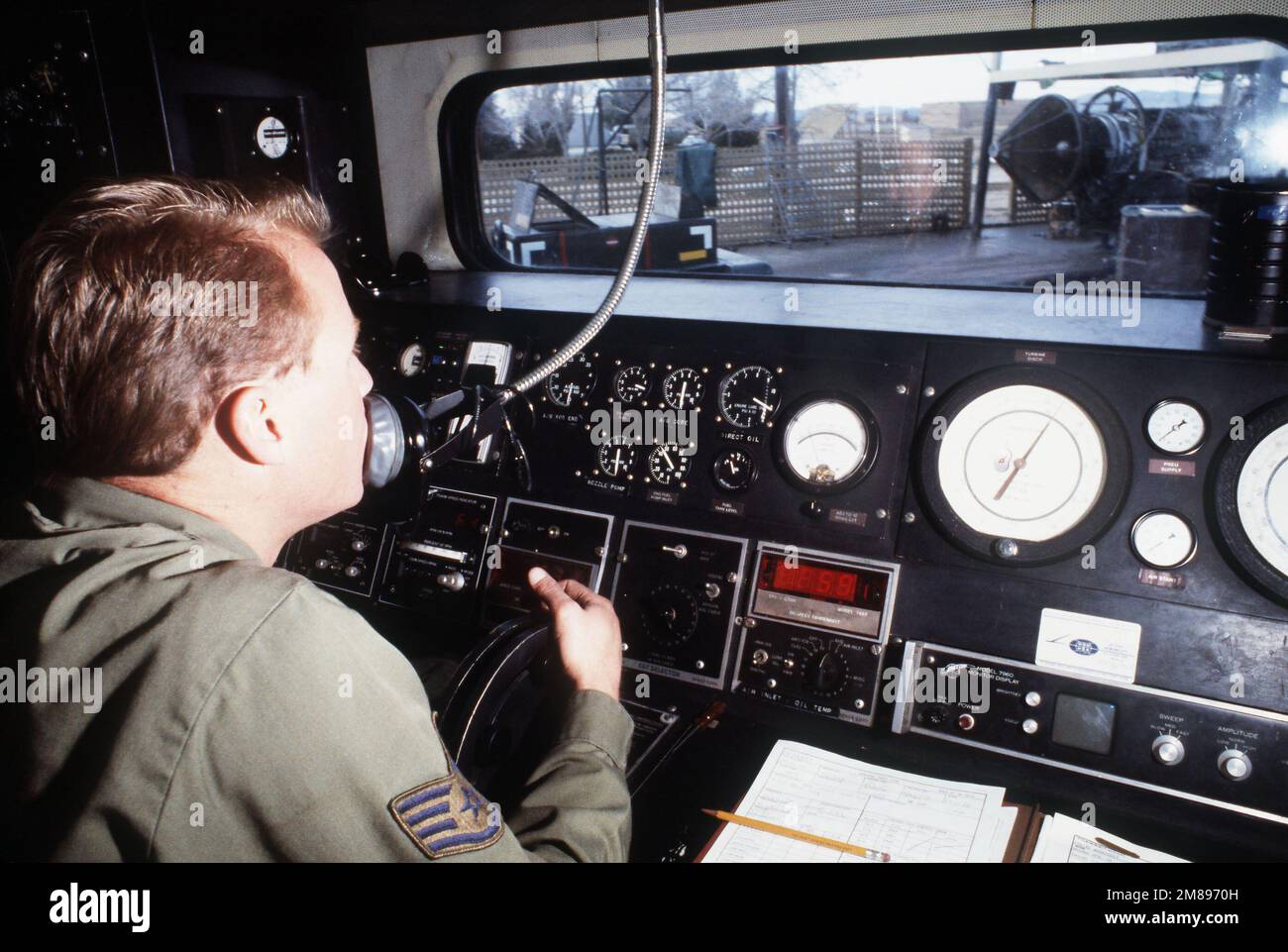SSGT Thomas R. Smallman of the 37th Component Repair Squadron monitors ...