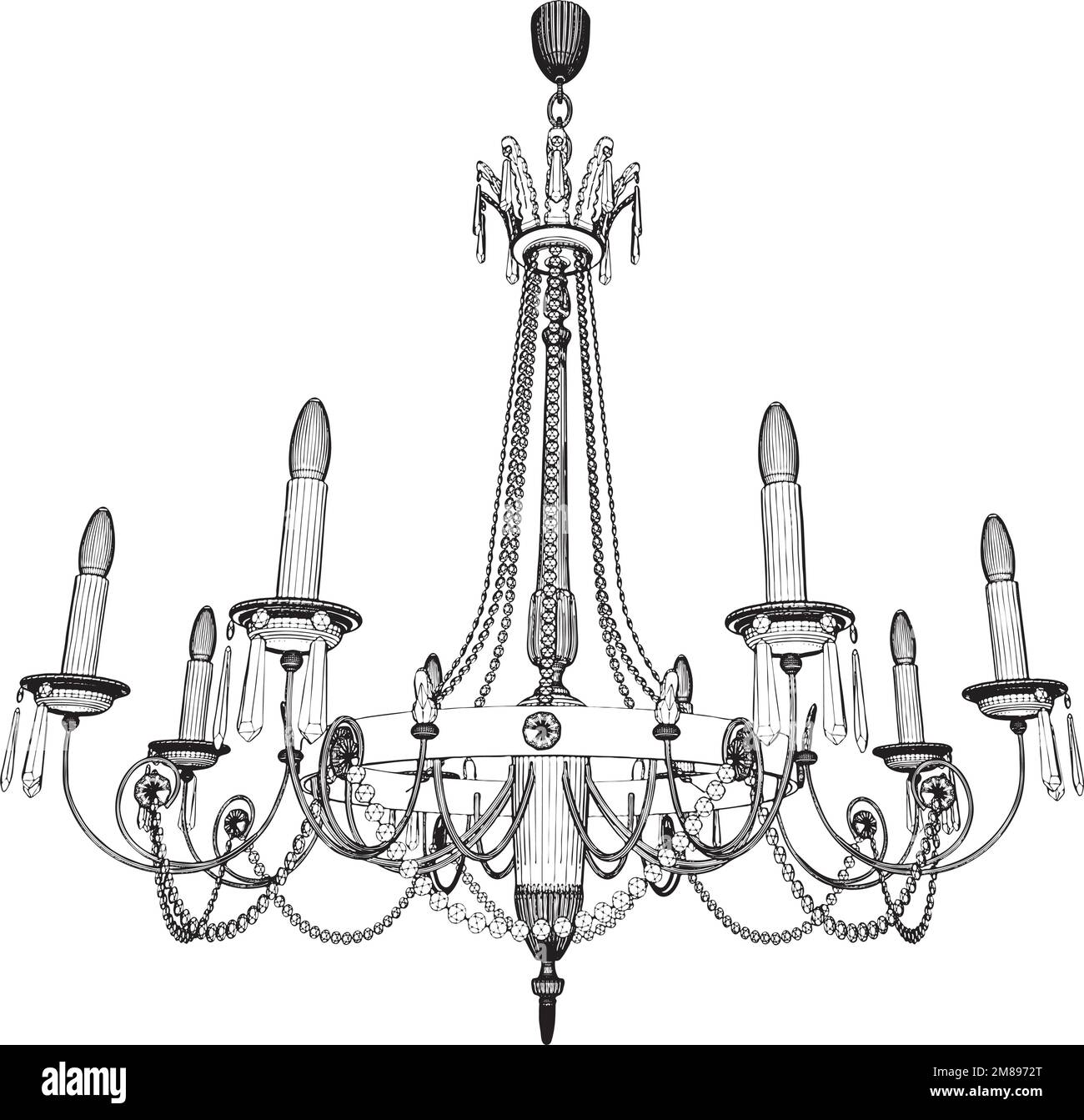 Luster Chandelier Vector. Illustration Isolated On White Background. A ...
