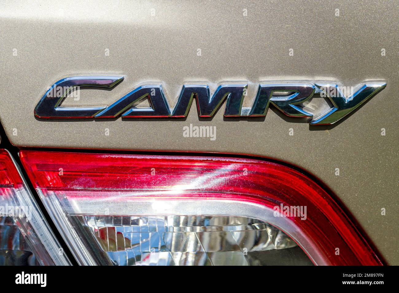 Toyota Camry logo is located on the back of the vehicle Stock Photo - Alamy