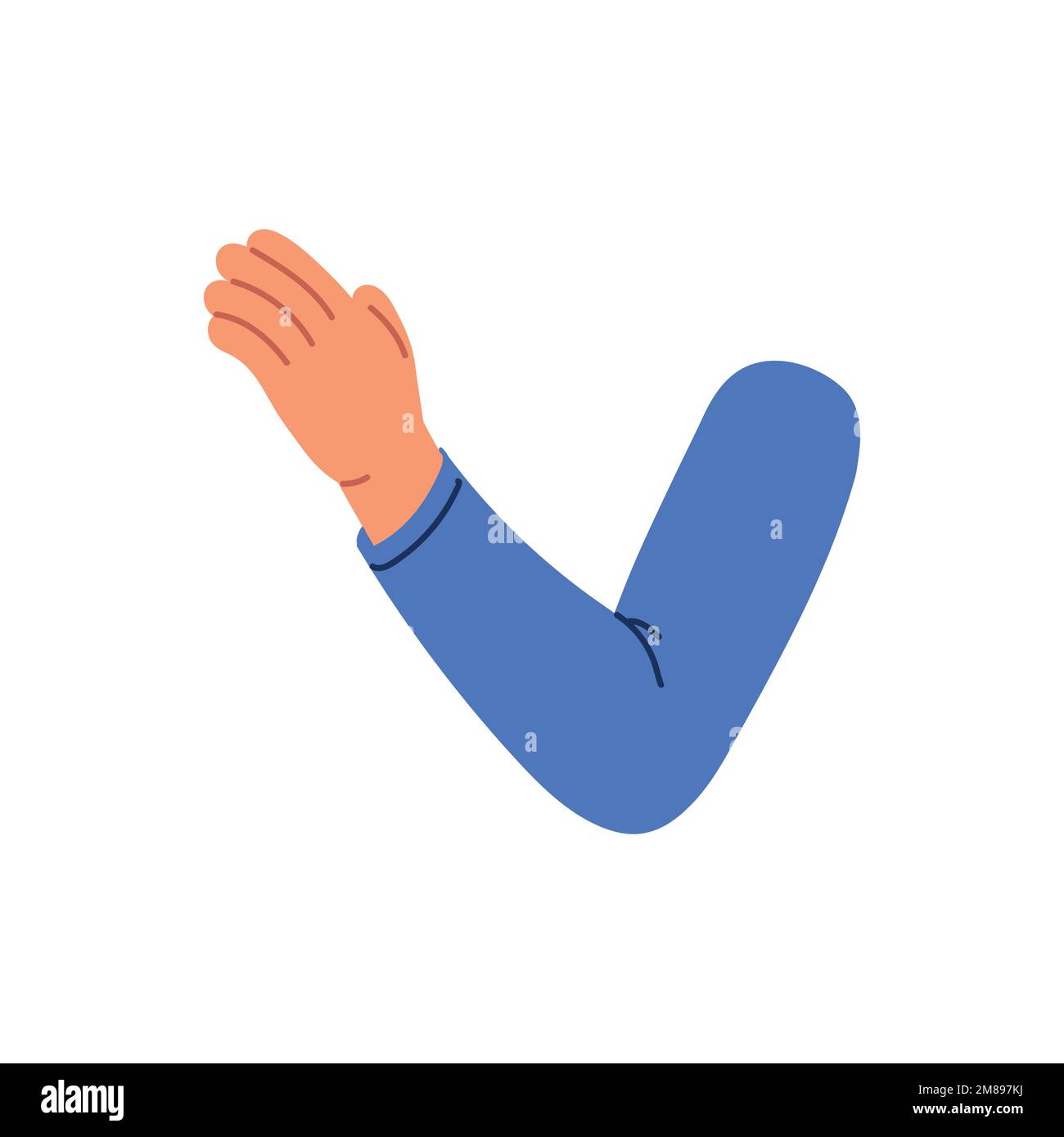 Elbow. Arm from palm to shoulder in cartoon style.isolated vector ...