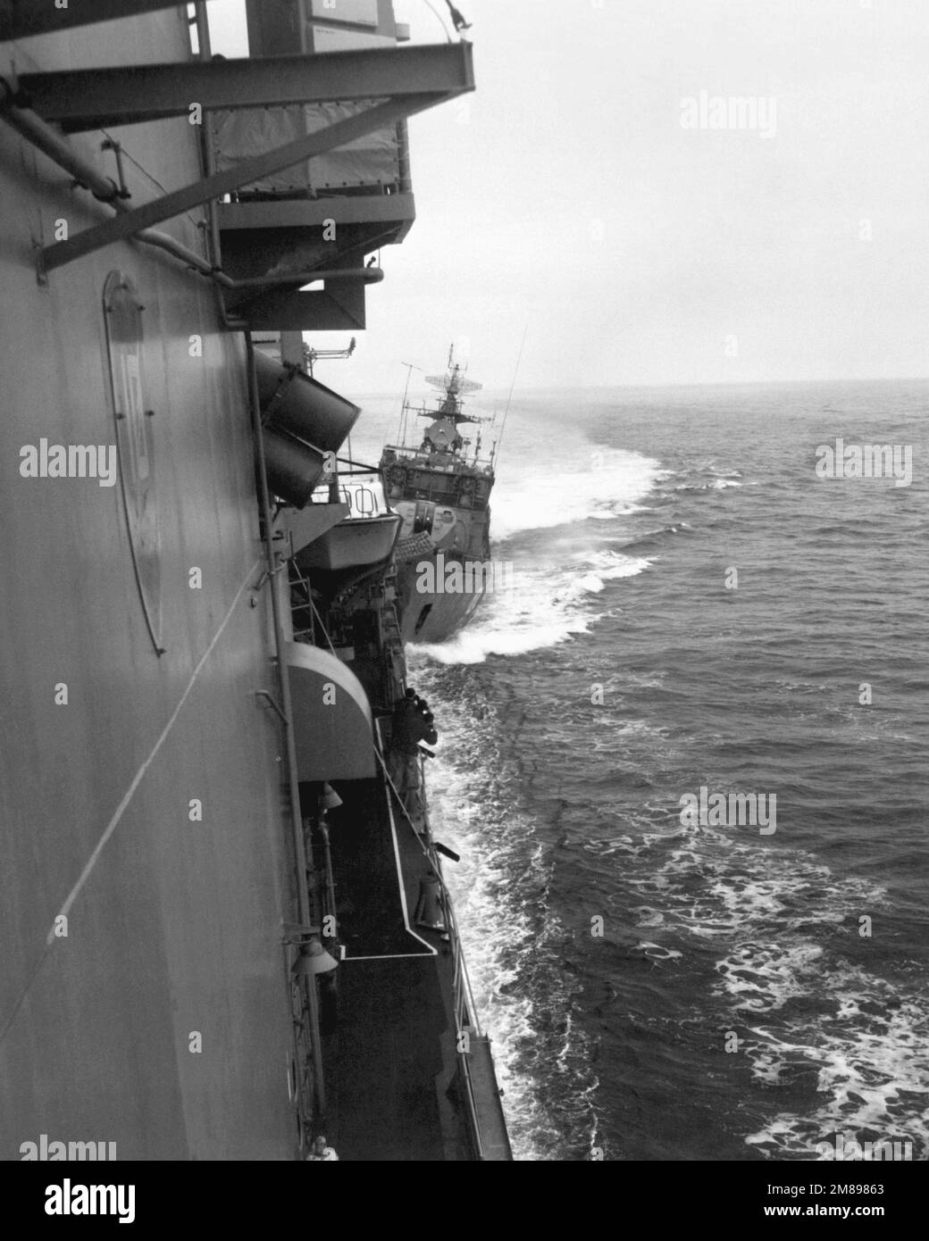 The destroyer USS CARON (DD-970) is struck by the bows of a Soviet ...