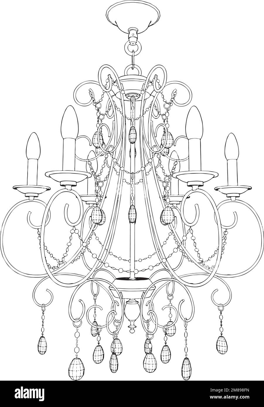 Luster Chandelier Vector. Illustration Isolated On White Background. A ...