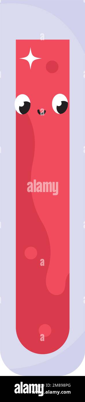 Isolated cute happy blood tube character Vector Stock Vector Image ...