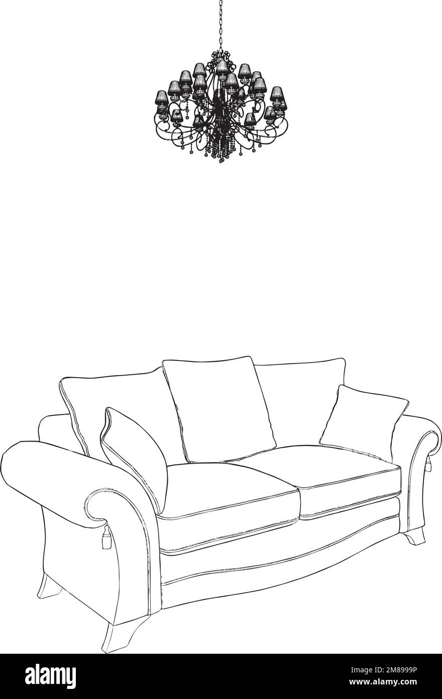 Luster Chandelier Vector. Illustration Isolated On White Background. A ...