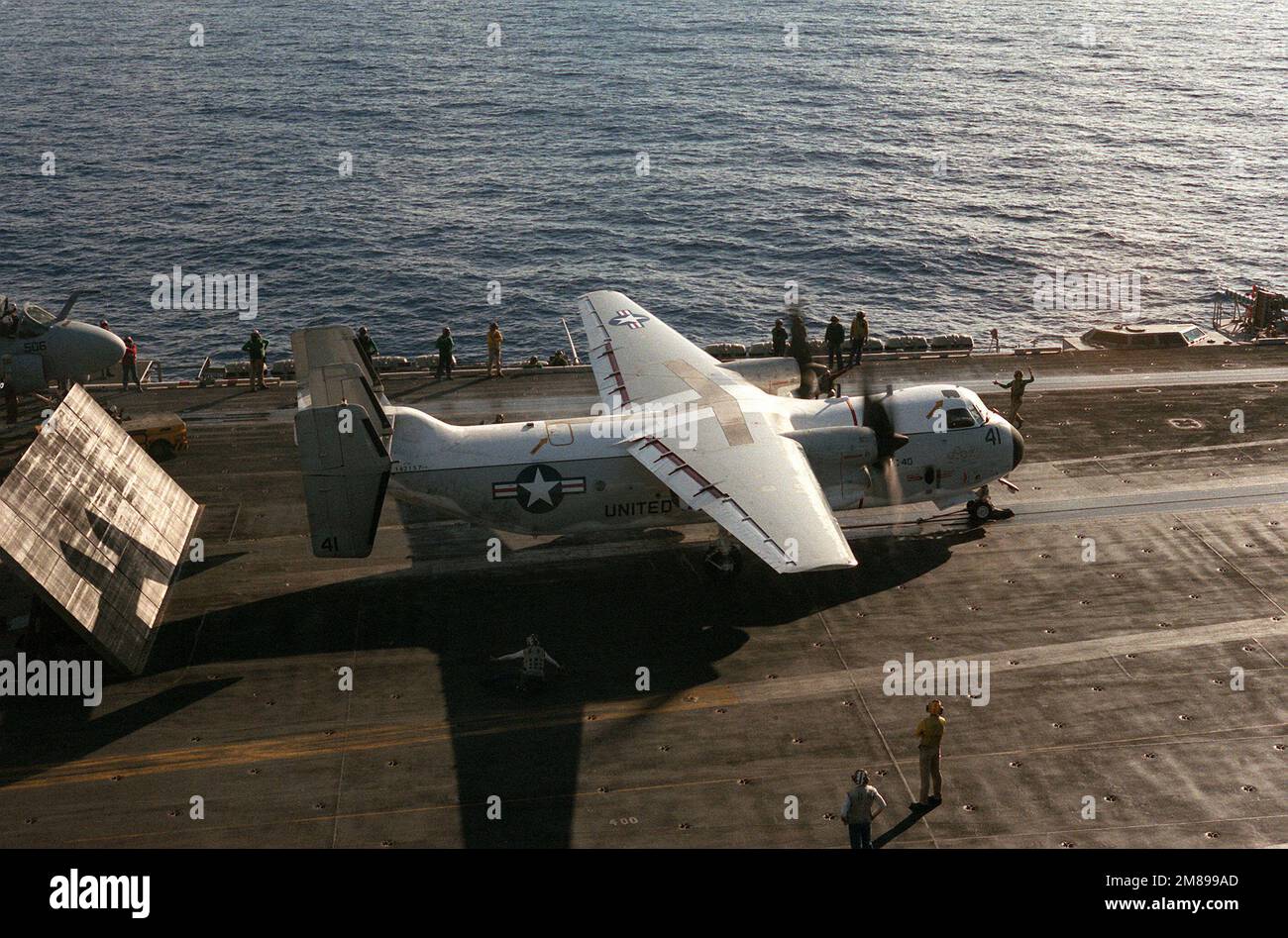 A Fleet Logistics Support Squadron 40 (VRC-40) C-2 Greyhound aircraft ...