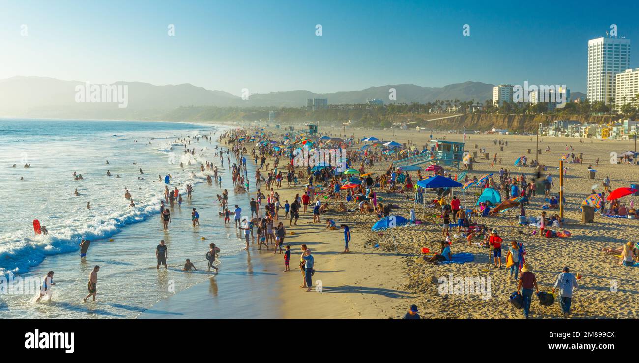 Santa Monica Beach in Los Angeles, California, USA Stock Photo - Alamy