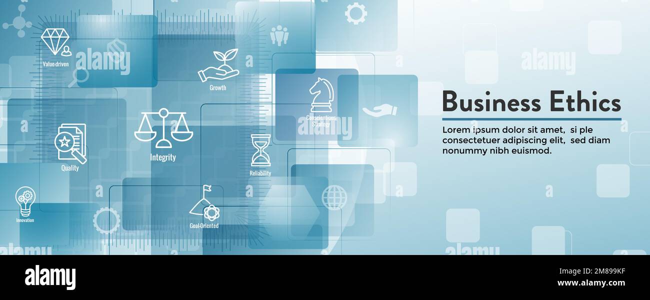 Business and Corporate Ethics Showing Company Values Icon Set with Web ...