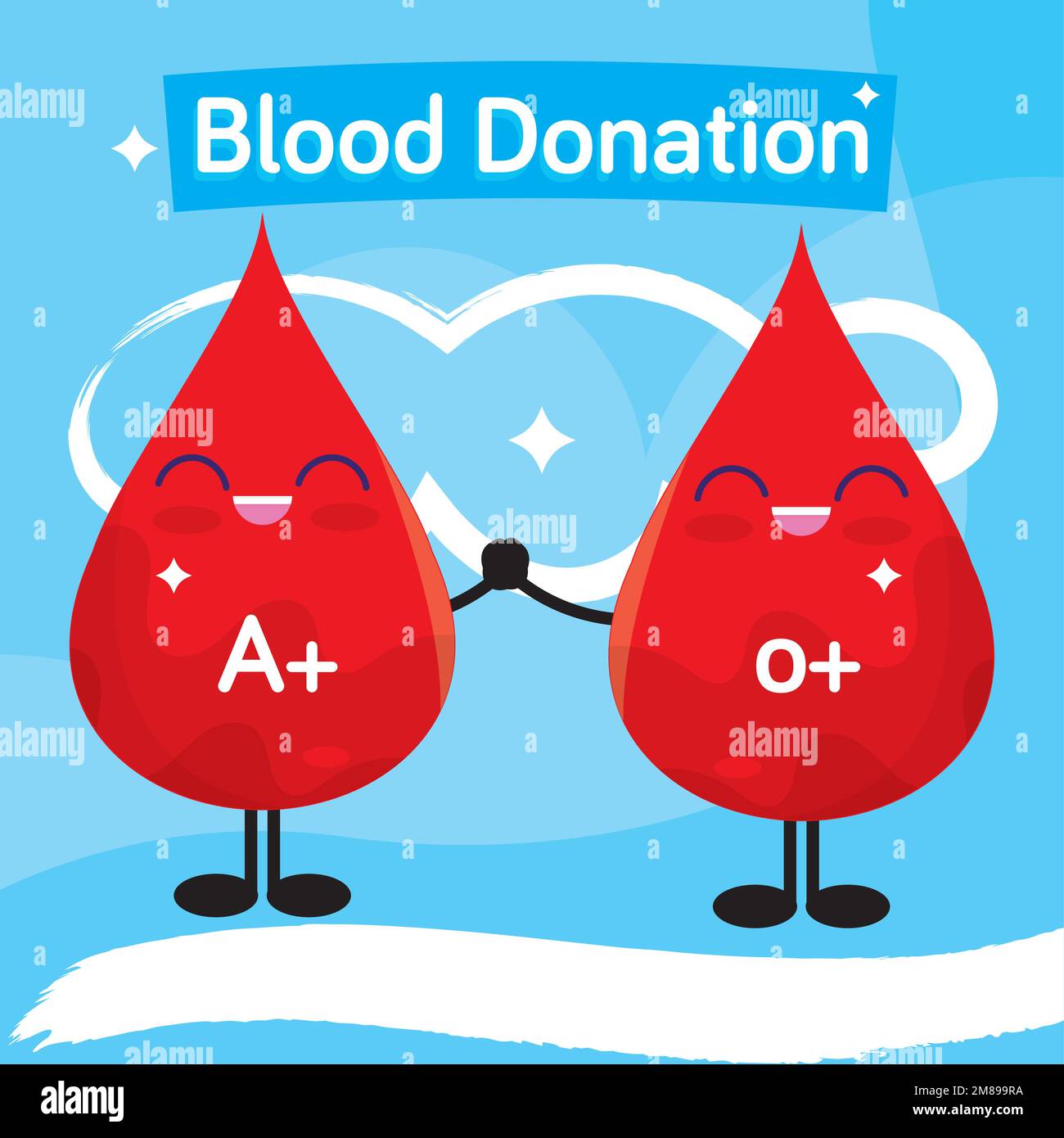 Pair of blood drop characters Blood donation concept Vector Stock ...