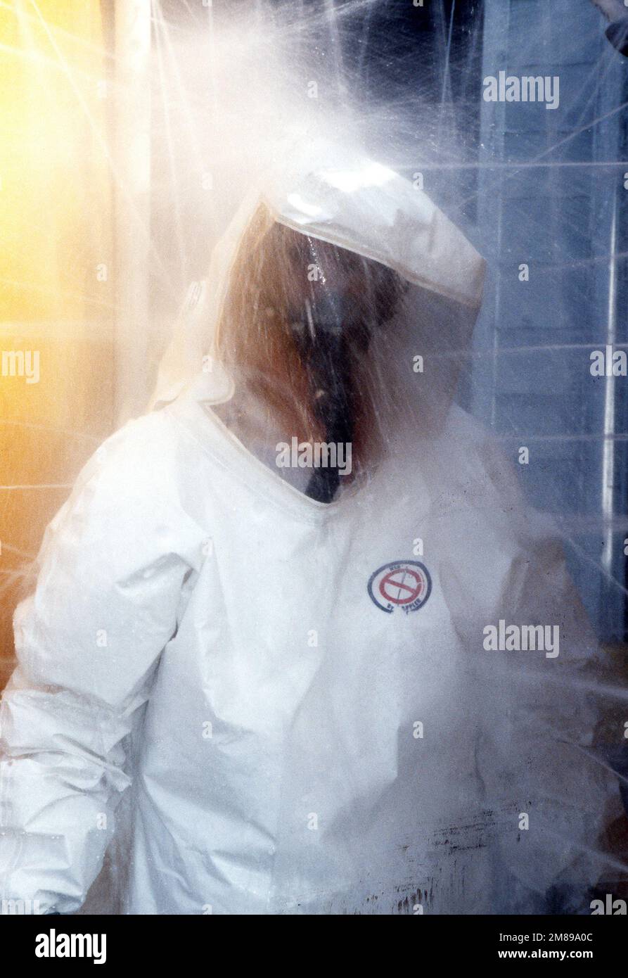 Lon Chamberlin, a member of the air station fire department's hazardous ...
