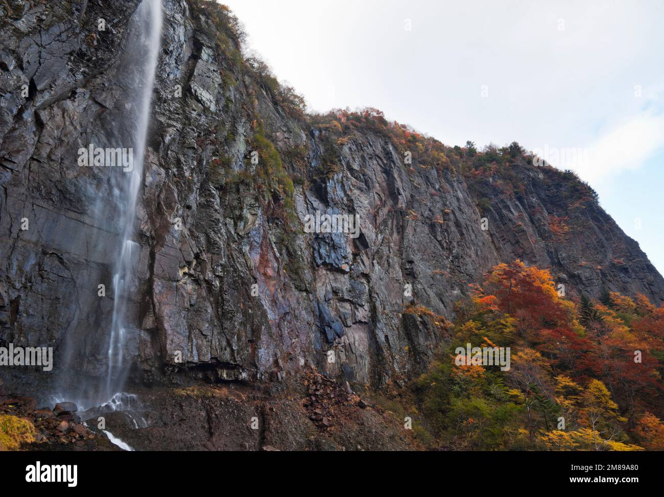 The mountains around Yonako Falls near Suzaka, Nagano, in all their ...
