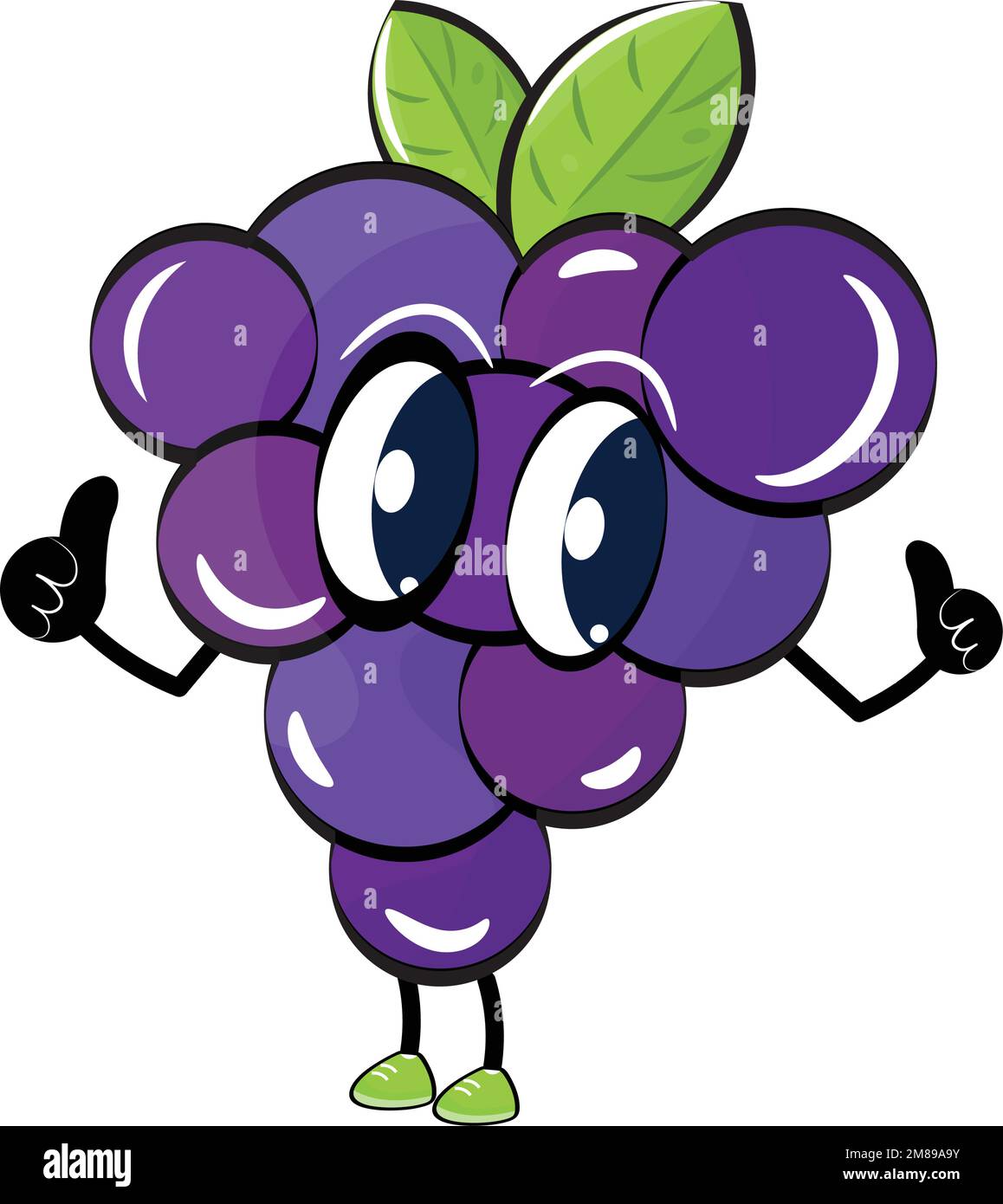 Isolated happy grapes fruit cartoon character Vector Stock Vector Image ...