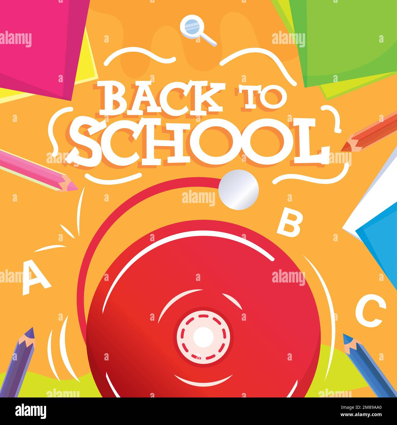 Isolated school ring Back to school comic poster Vector Stock Vector ...