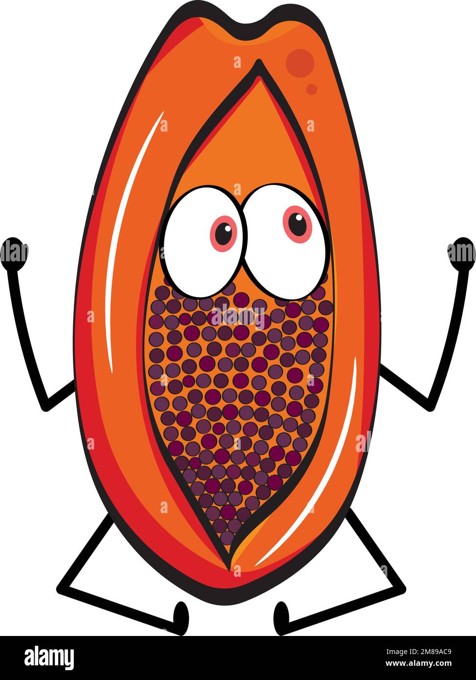 Isolated cute papaya cartoon character Vector Stock Vector Image & Art ...