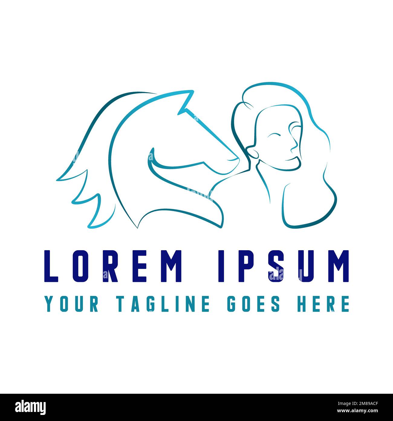 Woman out with horse Stock Vector Images - Alamy