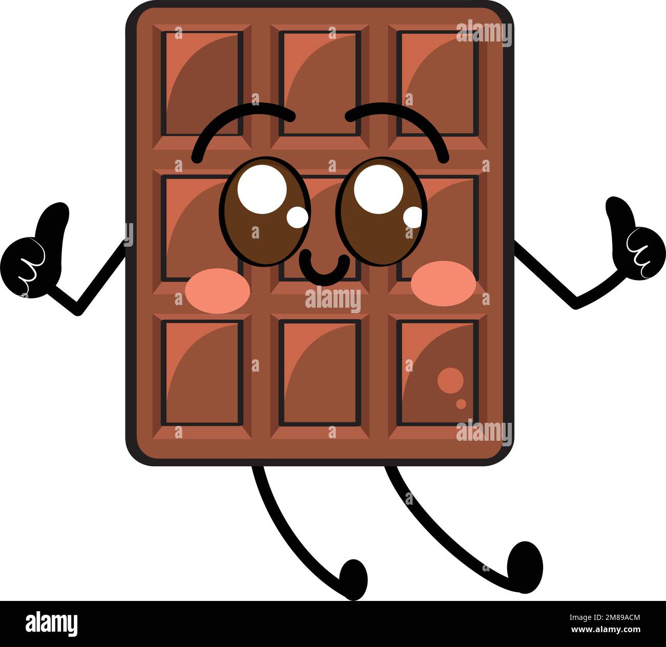 Isolated cute chocolate candy bar cartoon character Vector Stock Vector ...