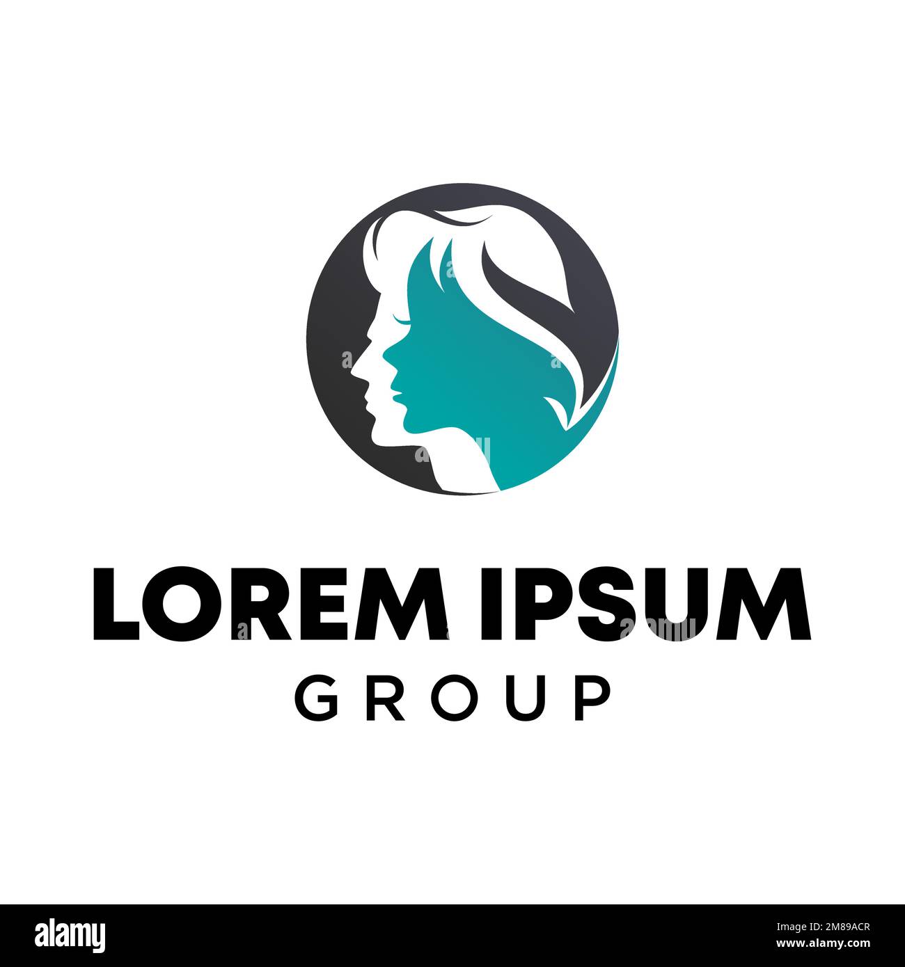 Simple and unique Double faces man and woman in circle block image ...