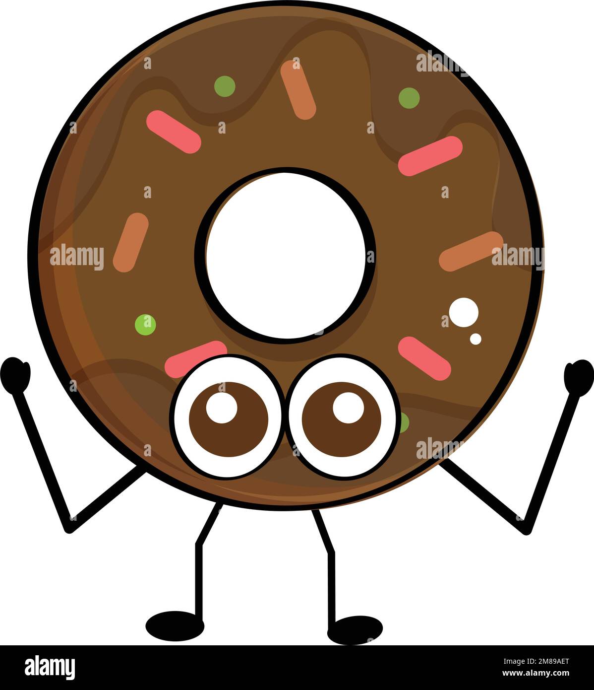 Isolated cute chocolate donut cartoon character Vector Stock Vector ...