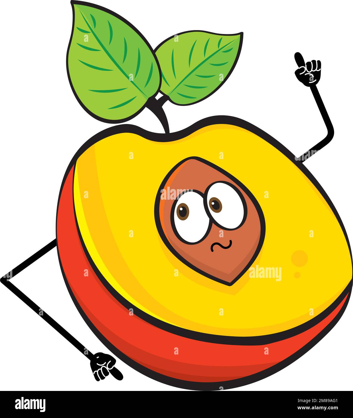 Isolated cute peach cartoon character Vector Stock Vector Image & Art ...