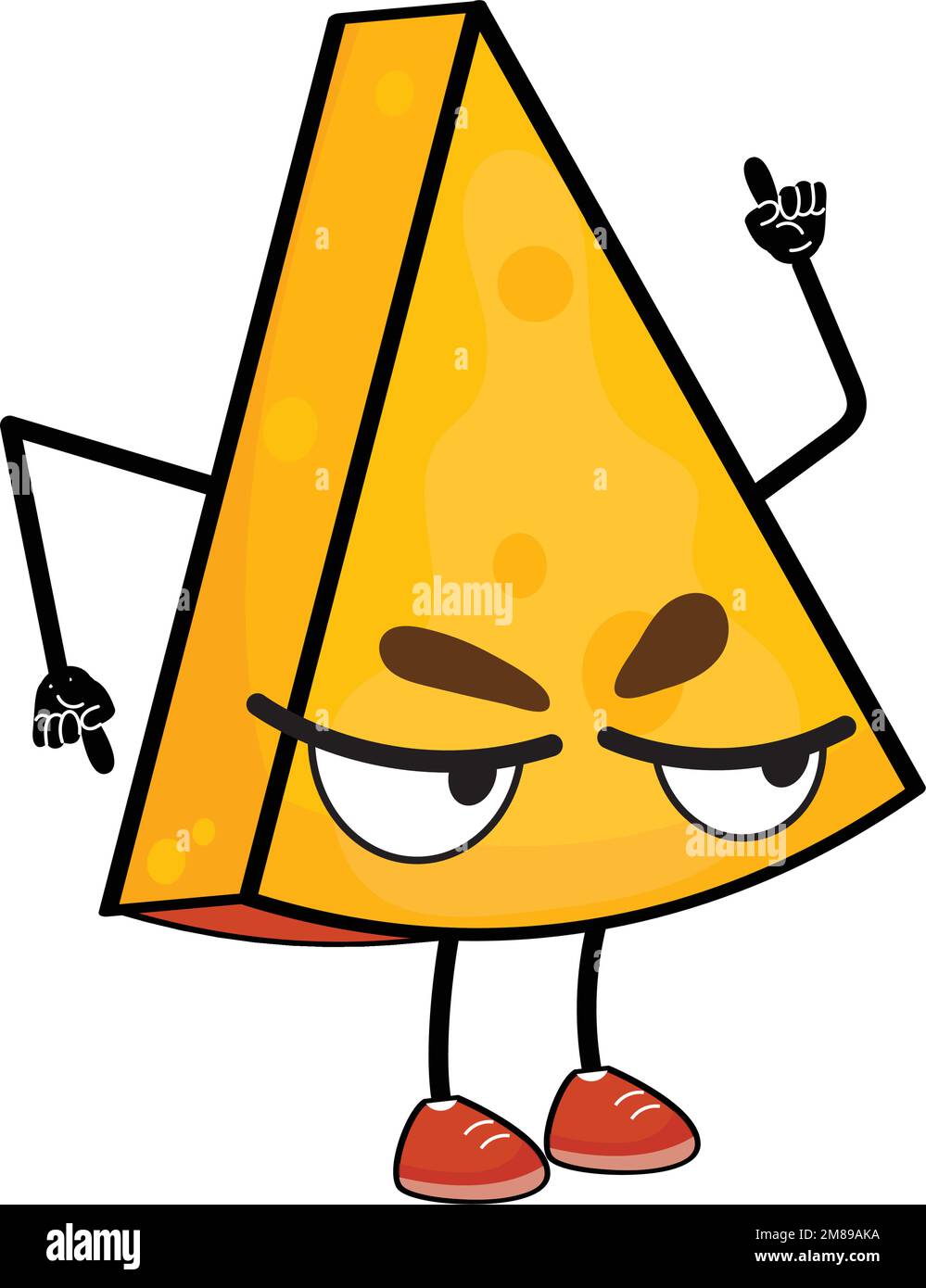 Isolated cute angry cheese cartoon character Vector Stock Vector Image ...