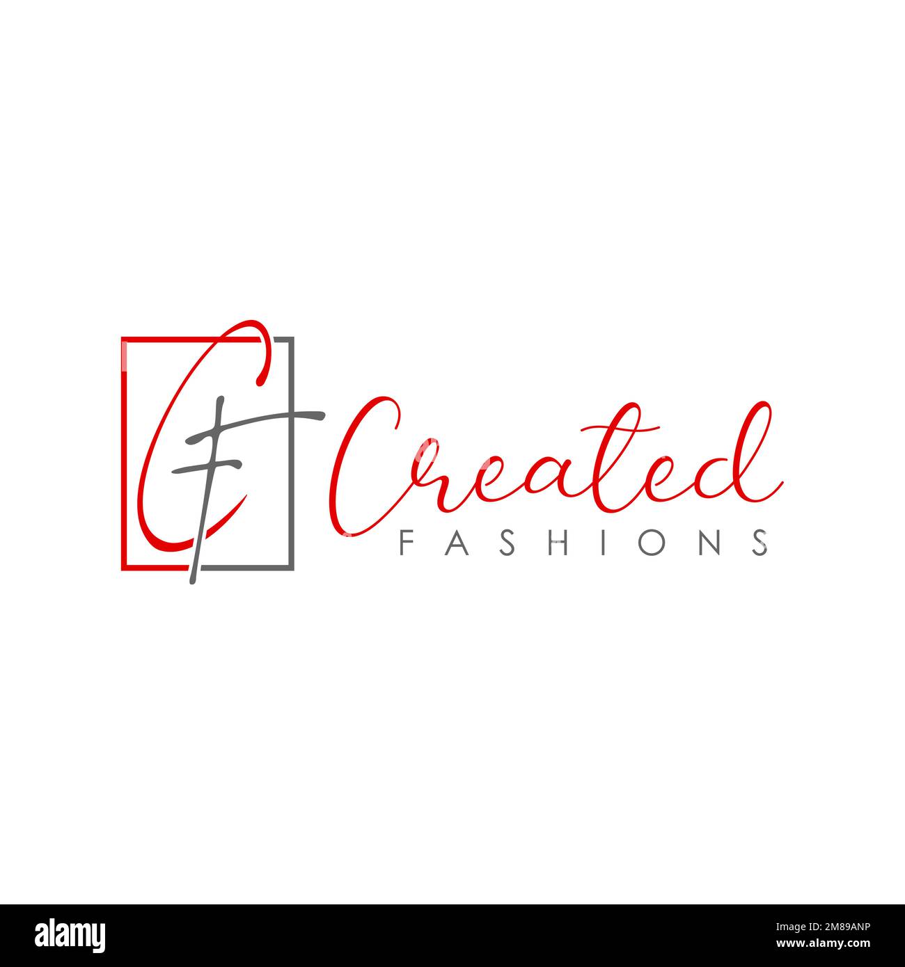 Simple Letter or word CF script Font in connected image graphic icon ...