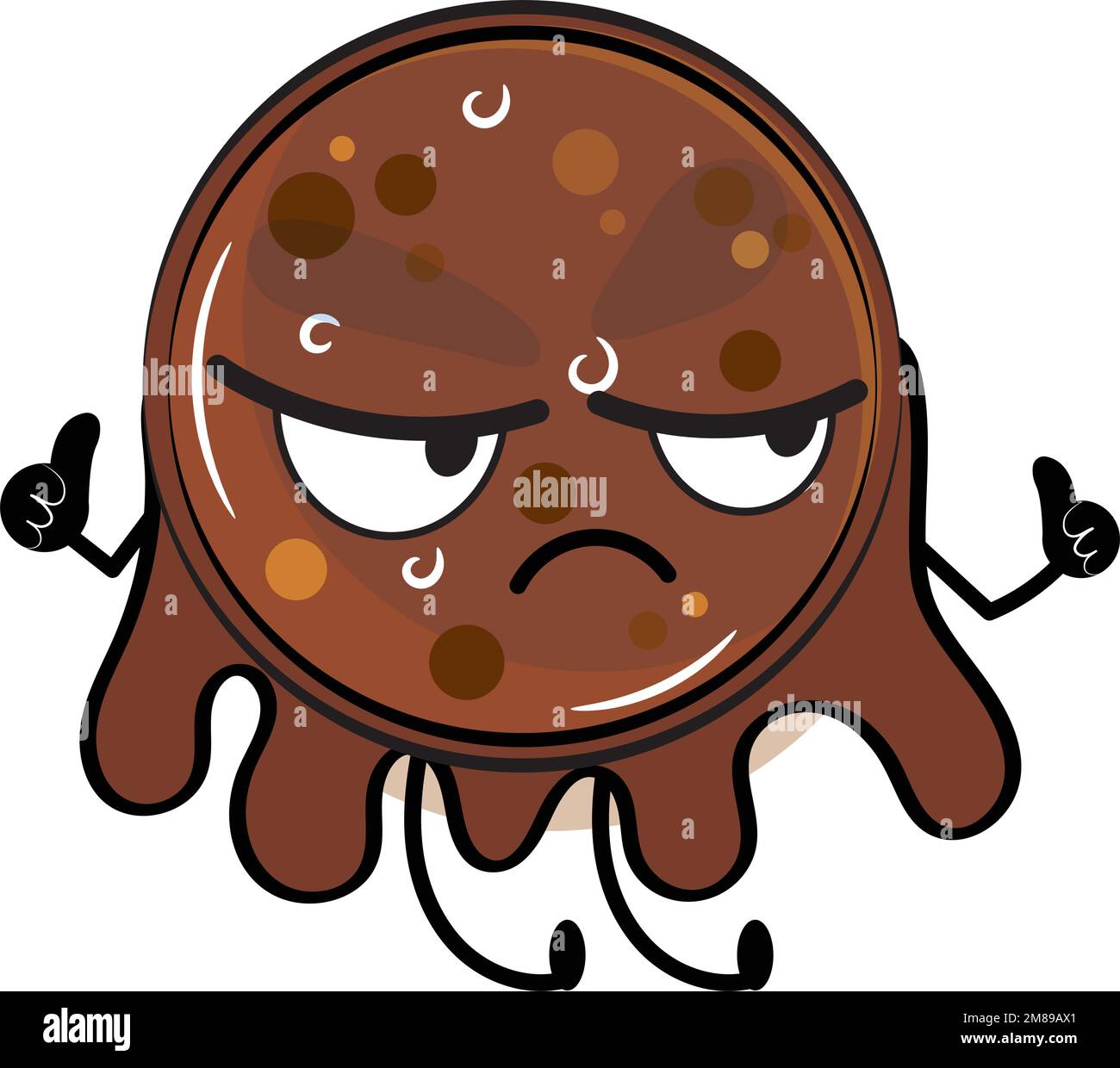 Isolated cute angry chocolate candy cartoon character Vector Stock ...