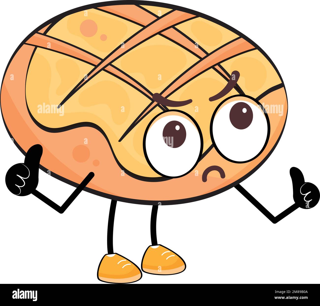 Isolated cute angry bread cartoon character Vector Stock Vector Image ...