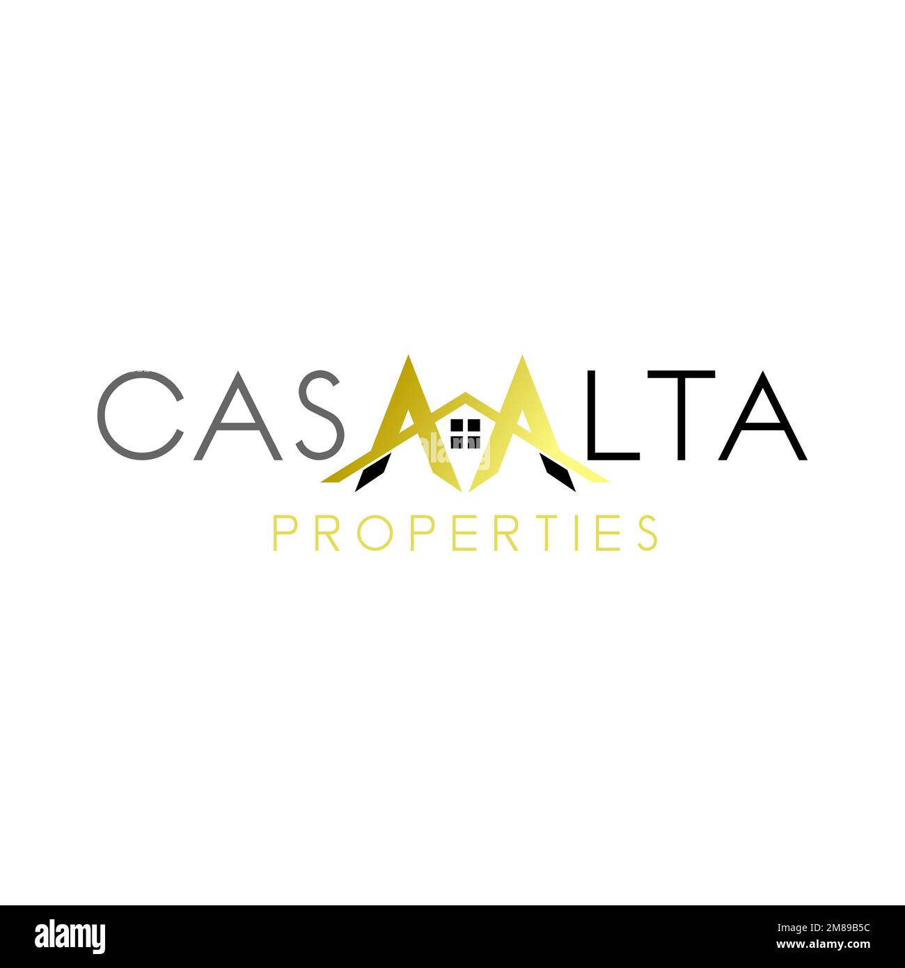 unique double house roof, window, letter or word AA sans serif font ...