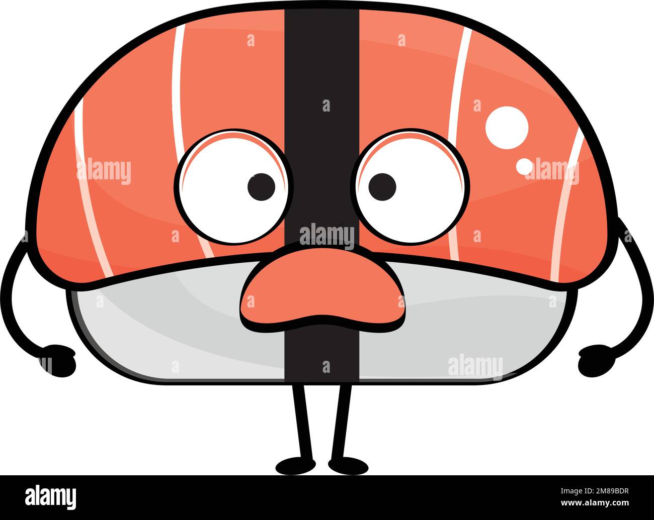 Isolated cute scared sushi cartoon character Vector Stock Vector Image ...