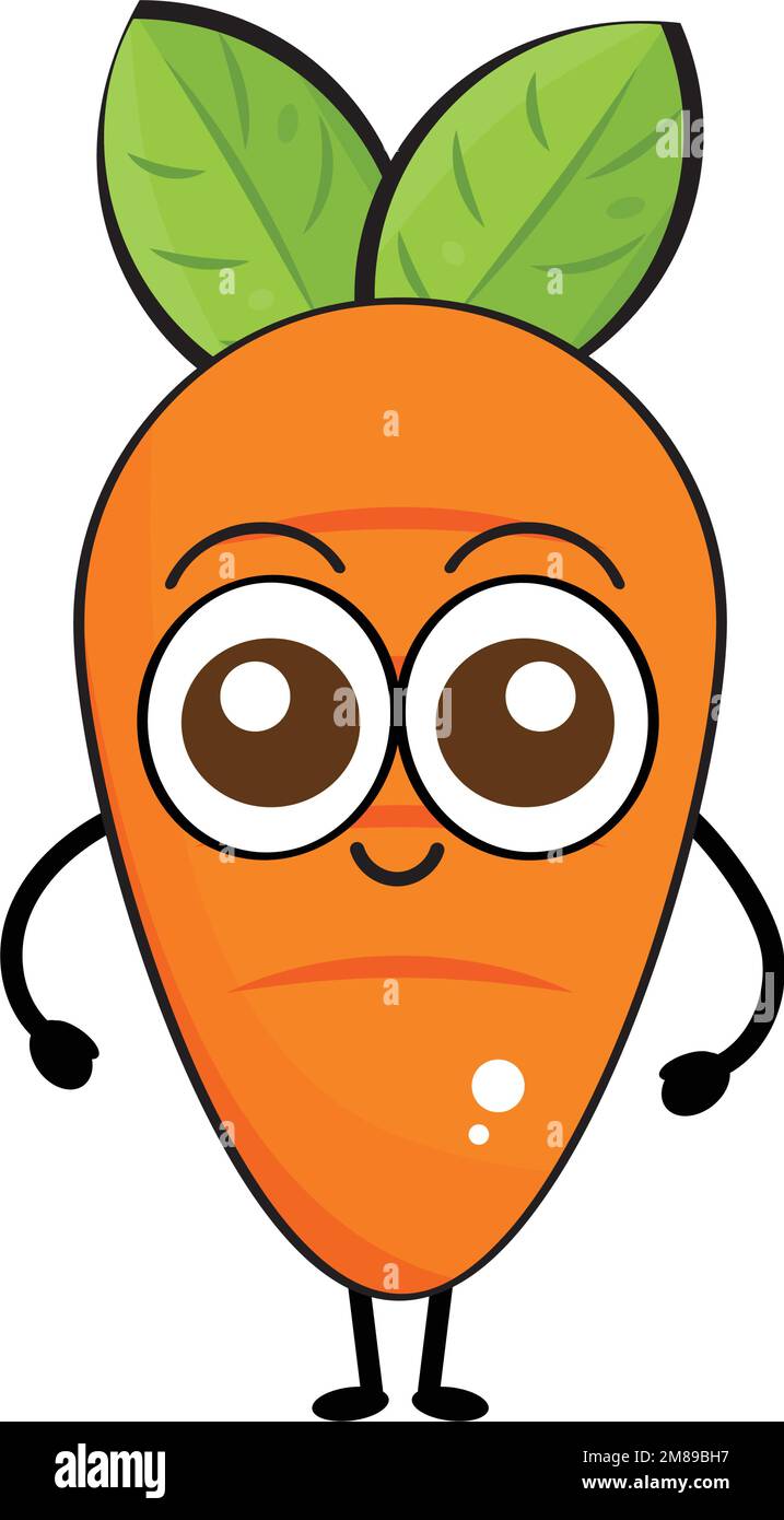 Isolated Cute Happy Carrot Cartoon Character Vector Stock Vector Image