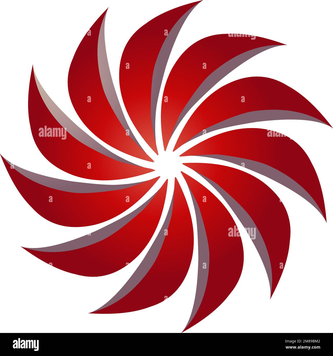 The red pinwheel or propeller design is suitable for stickers, logos ...