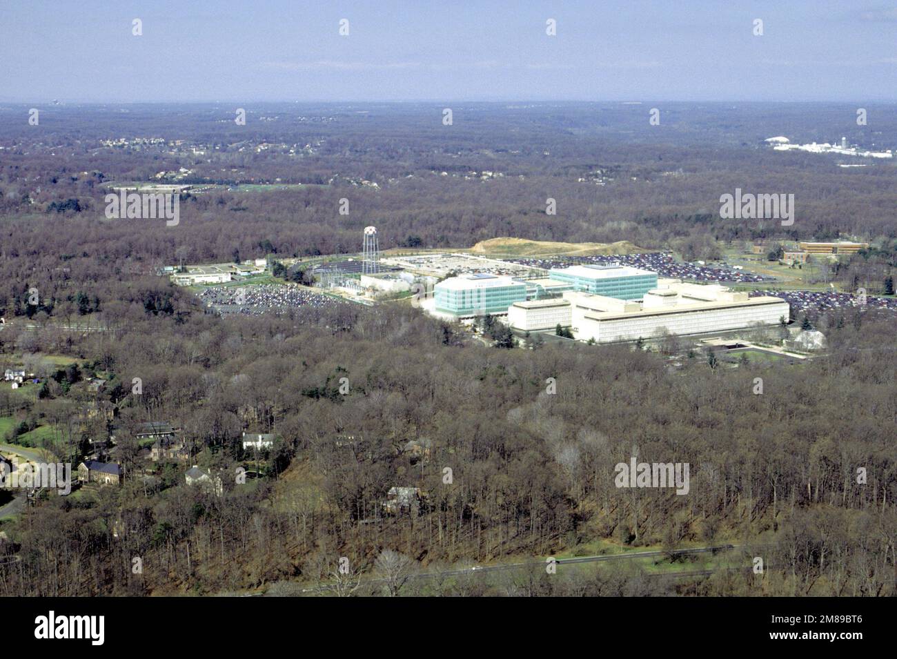 An aerial view of the Central Intelligence Agency headquarters. Base ...