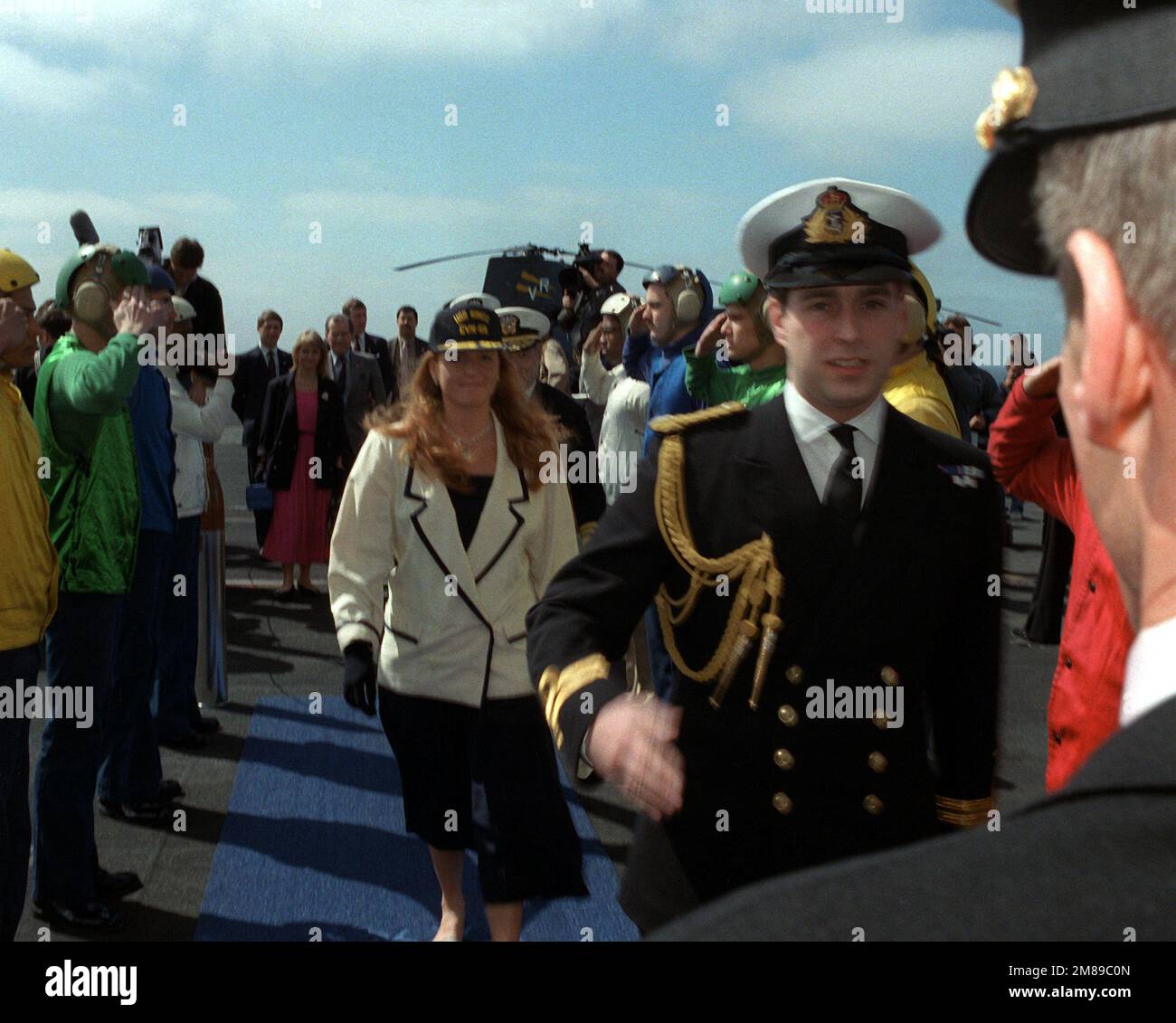 The Duke of York, a lieutenant in the Royal Navy, greets CAPT Brent M ...