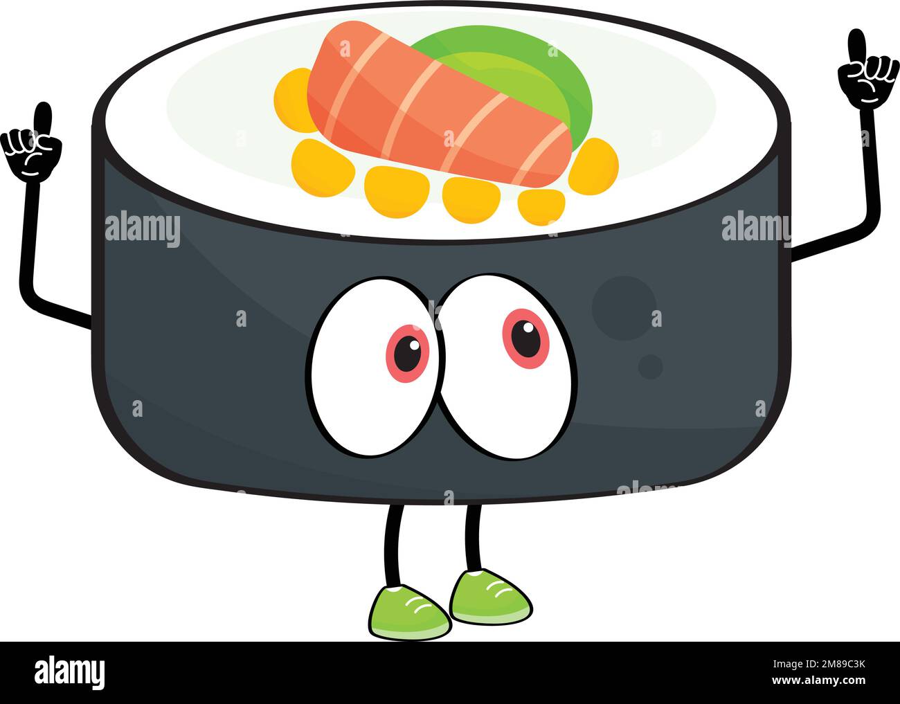 Isolated cute sushi cartoon character Vector Stock Vector Image & Art ...