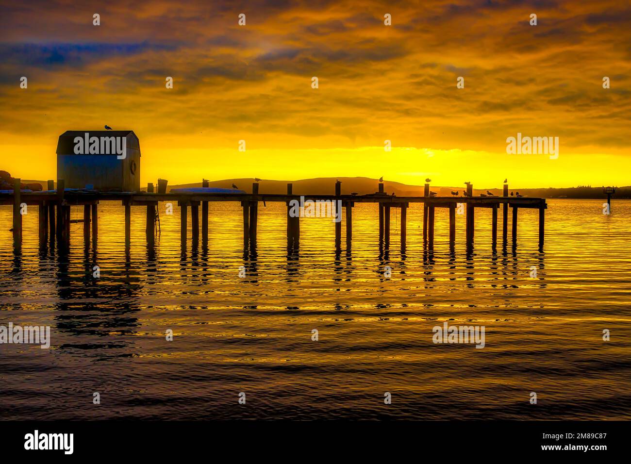 Boat House Old Pier Stock Photo - Alamy