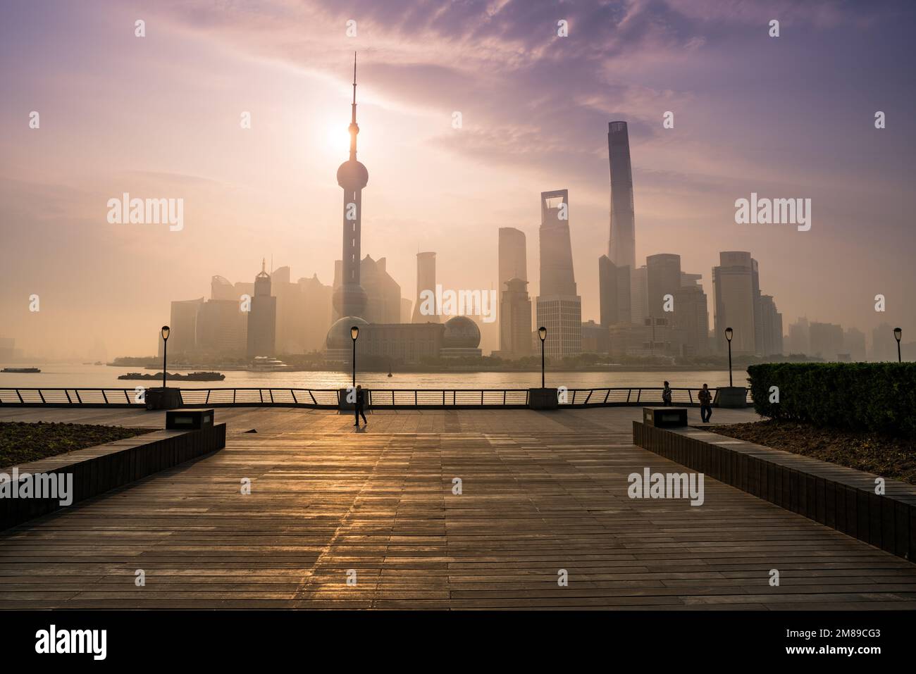 Shanghai and pudong district unmanned office buildings hi-res stock ...