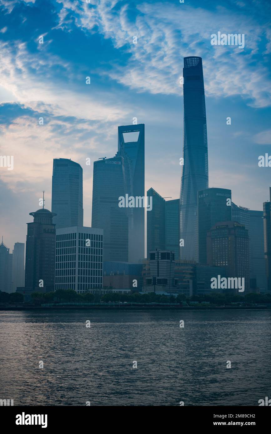 Shanghai and pudong district unmanned office buildings hi-res stock ...